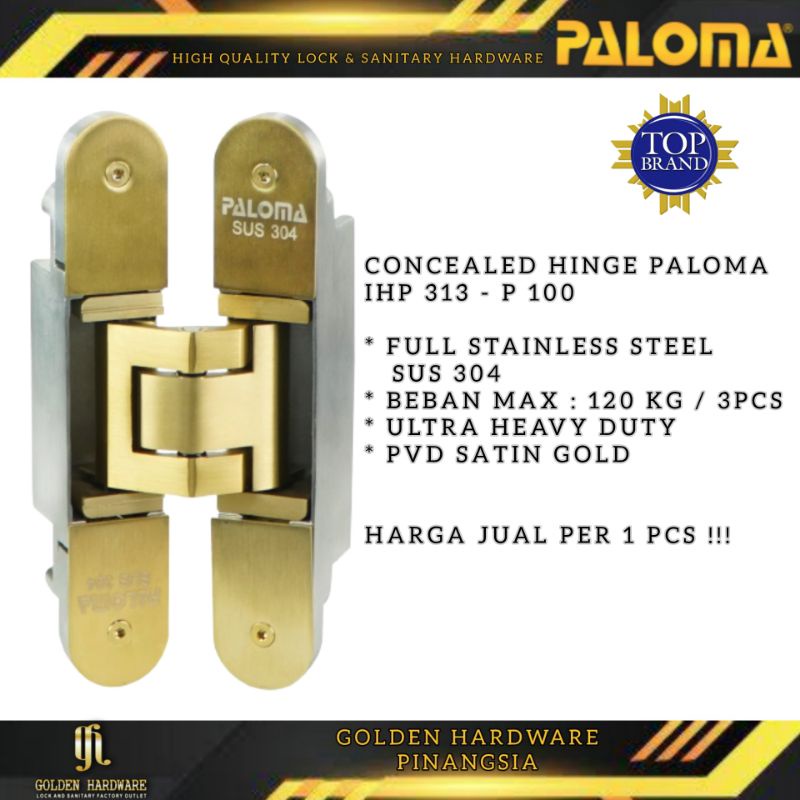 Jual PALOMA IHP 313 ENGSEL CONCEALED INVISIBLE HINGE ENGSEL TANAM PINTU ...