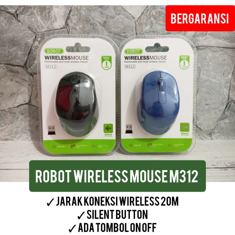 Jual Robot wireless mouse m312 Garansi resmi 1 tahun mouse tanpa kabel mouse robot tanpa kabel ...