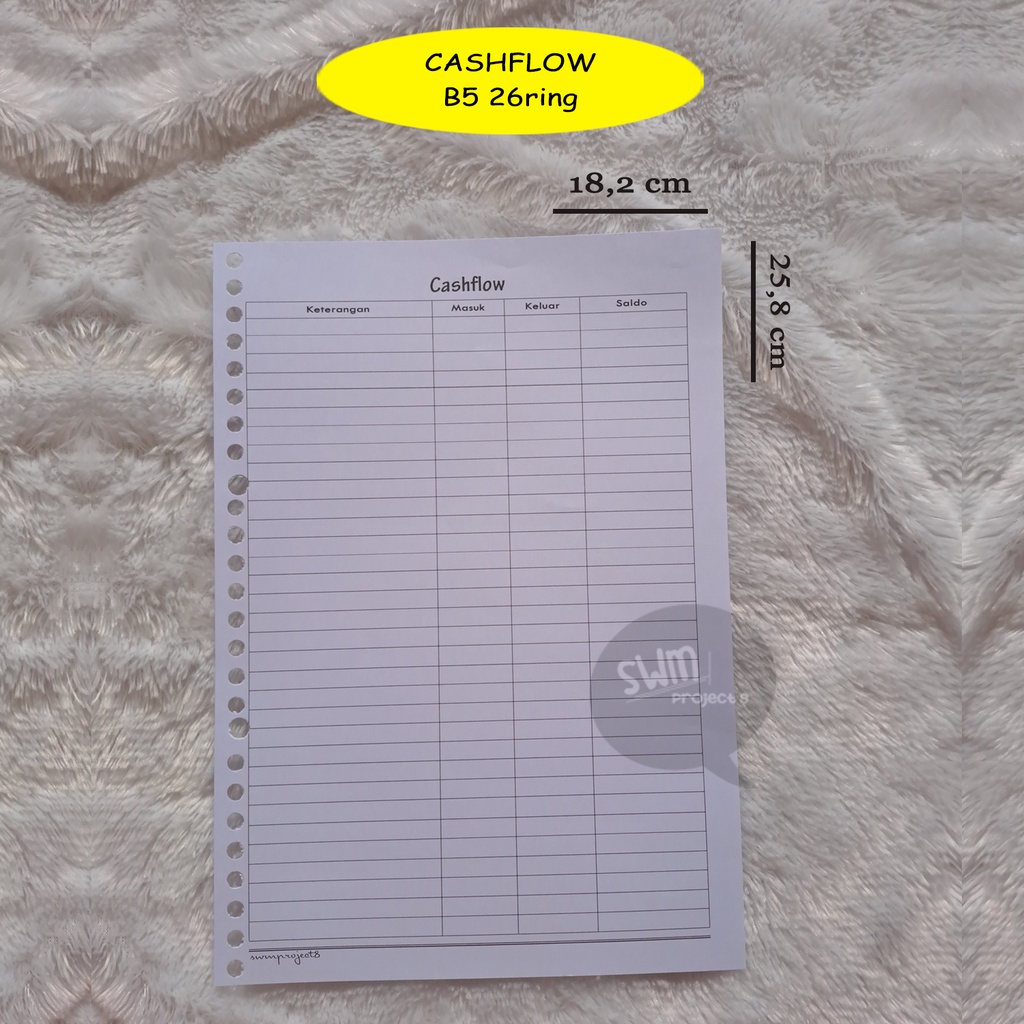 Jual [BUY10 FREE1] planner cashflow - refill loose leaf kertas isi ...