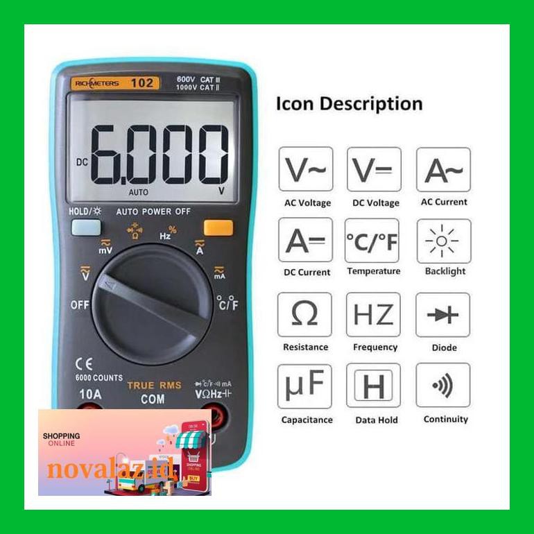 Jual Novnsa0S Profesional Multitester Digital Avometer Multimeter ...