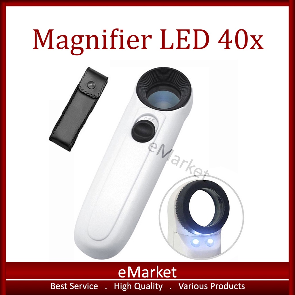 Jual Kaca Pembesar LED 40x / Lampu Lup Lensa Magnifier Handheld ...