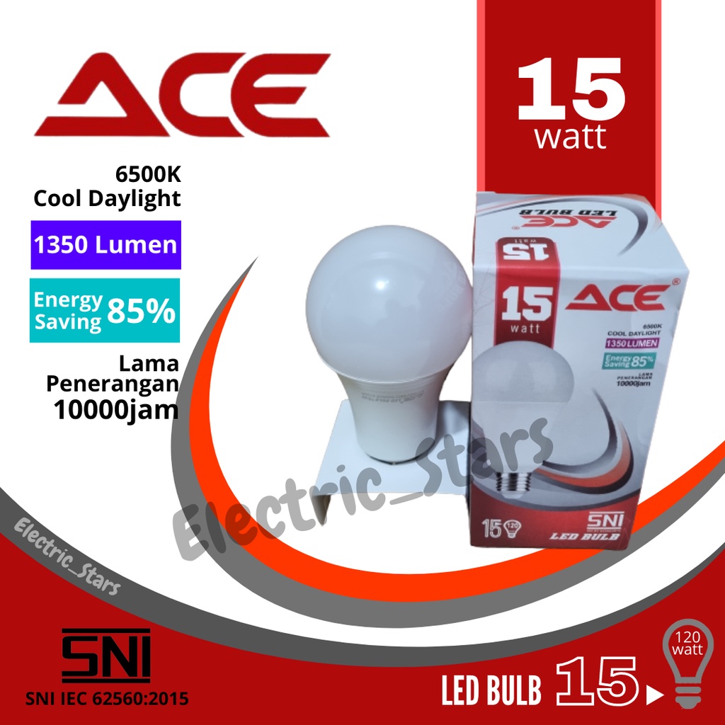 Jual Lampu LED 15W Bulb merk ACE | Shopee Indonesia