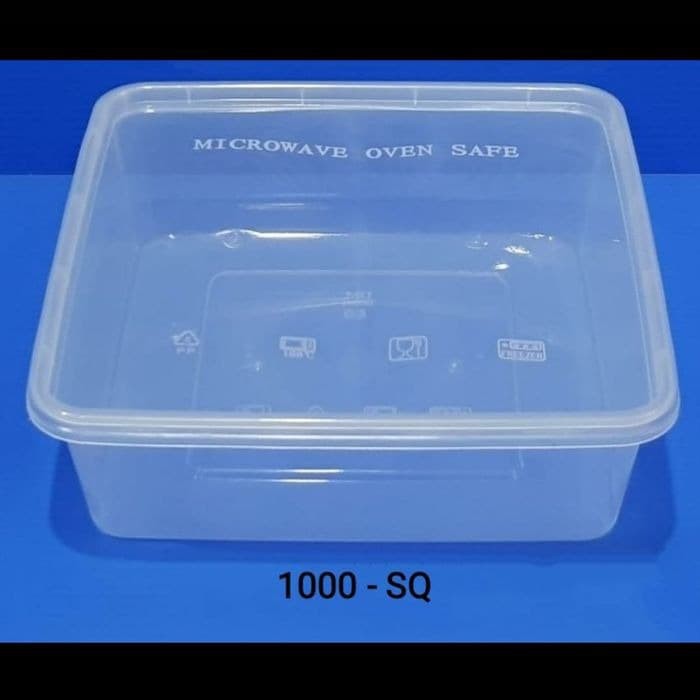 Jual Thinwall Square DM 1000 ml / Kotak plastik 1000ml SQ | Shopee ...