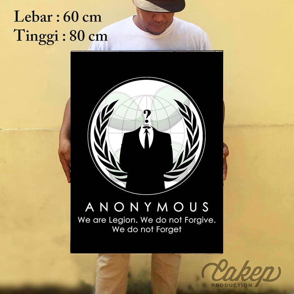Jual Anonymous Poster Kayu Pajangan Dekorasi Dinding Rumah Wall Decor ...
