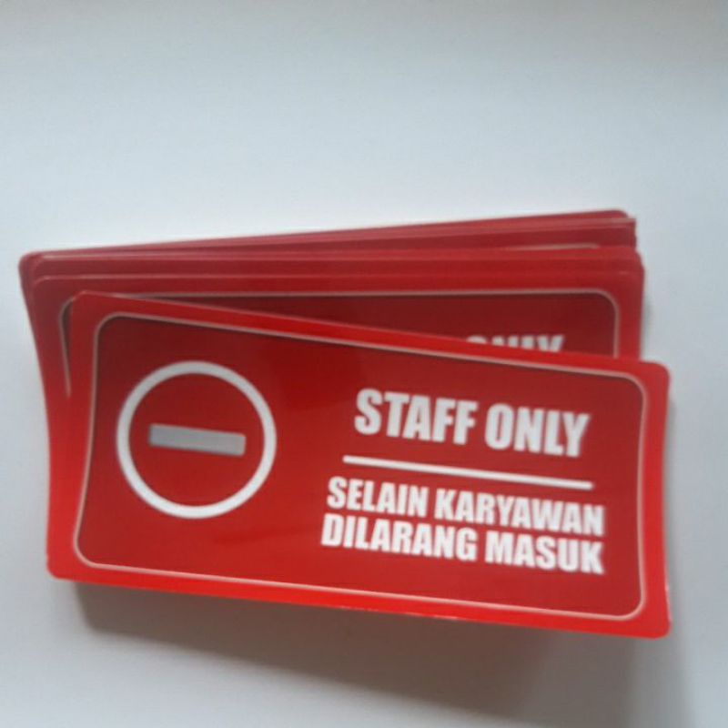 Jual Stiker Staff Only | Shopee Indonesia