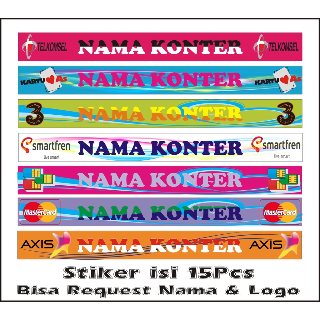 Jual 15 Pcs Stiker Etalase Konter/Counter Bisa Request Nama dan Logo ...