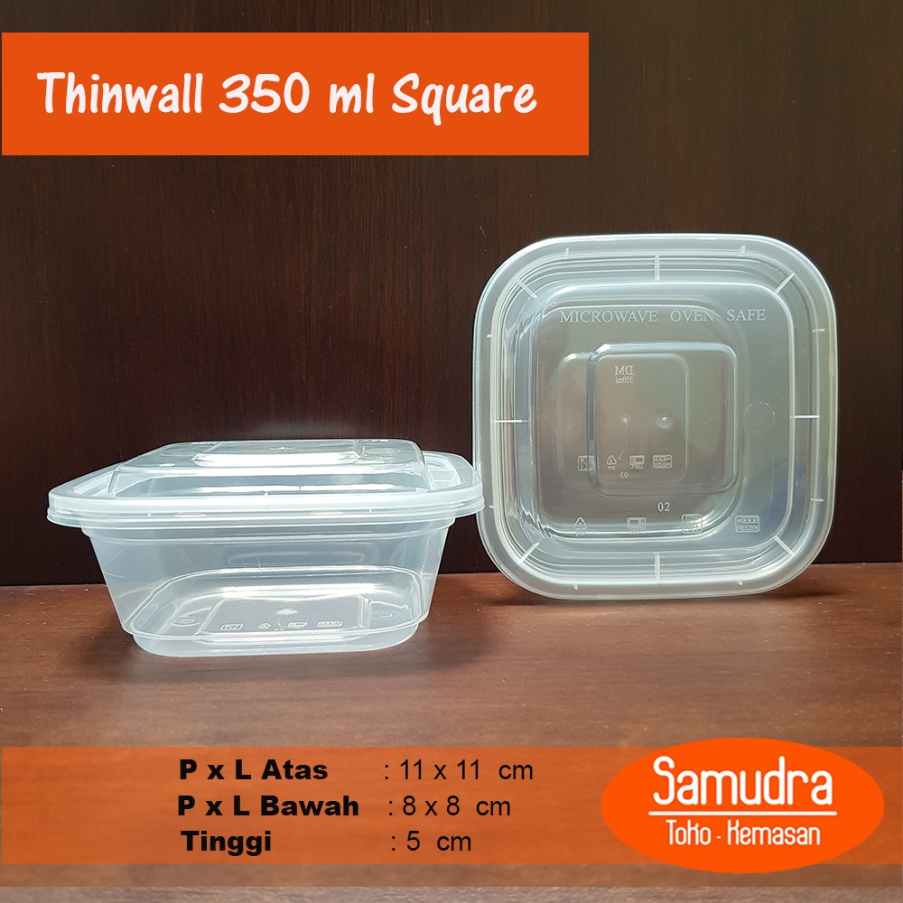 Jual Thinwall 350 Ml Sq Dm 50 Pcs Kotak Makan Plastik Food