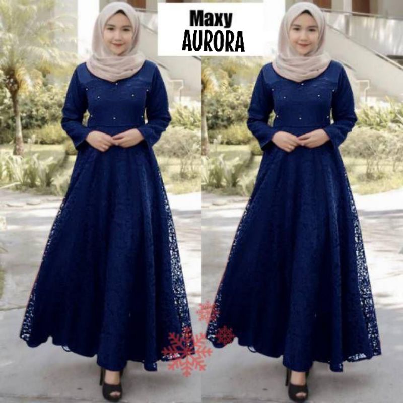 Jual BAJU MAXI MAXY DRESS GAMIS WANITA PEREMPUAN MUSLIM BRUKAT BROKAT ...