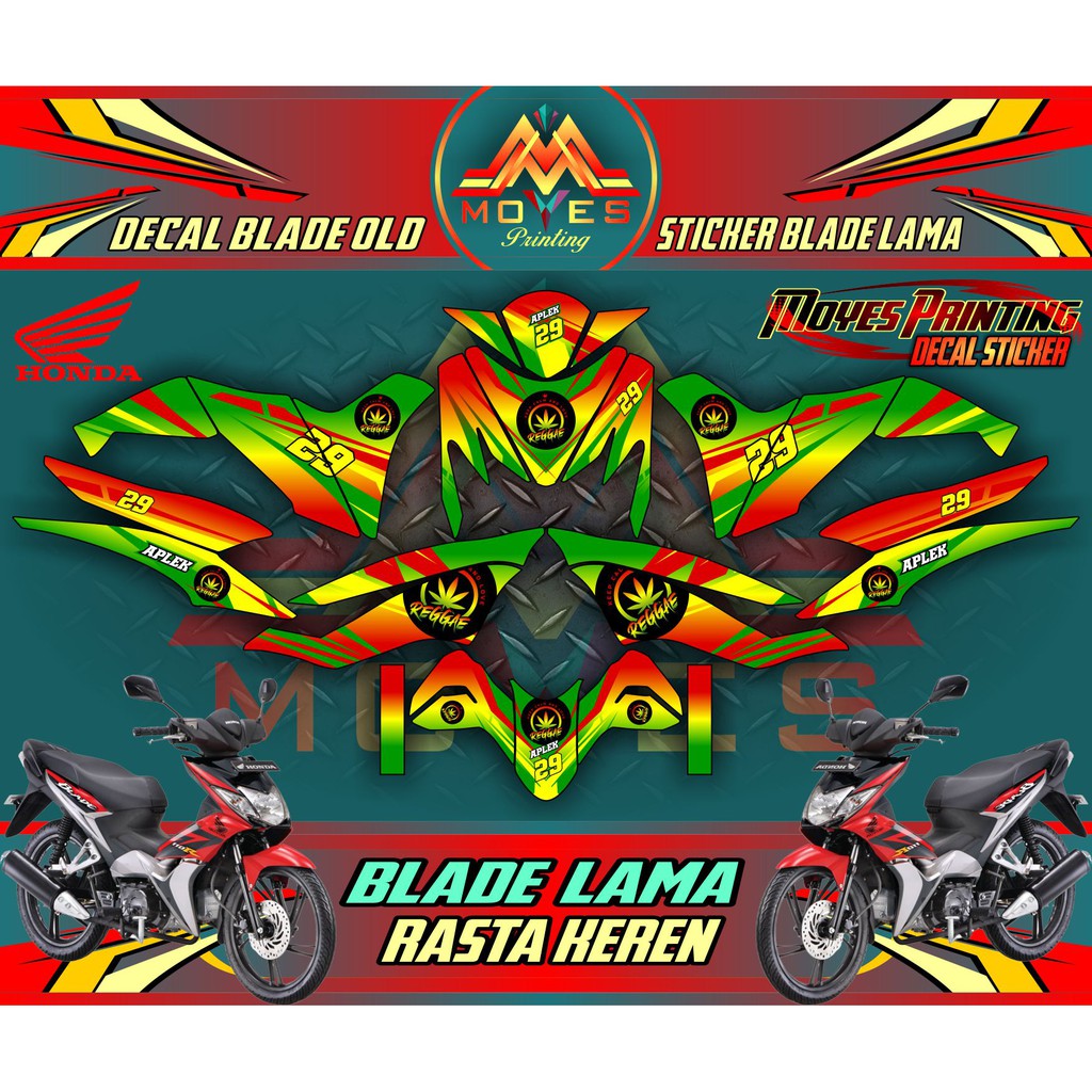 Jual Decal Sticker Full Body Honda Blade Karbu Old 110 - Sticker Motor ...