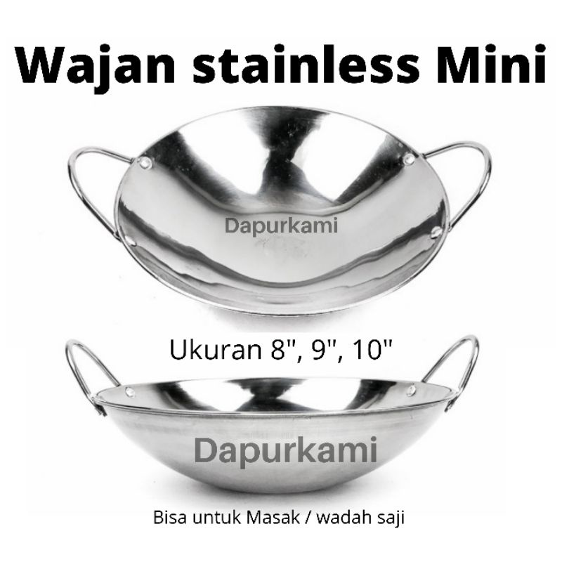 Jual Wajan Mini Stainless Steel Ori • Penggorengan Stainless mini ...