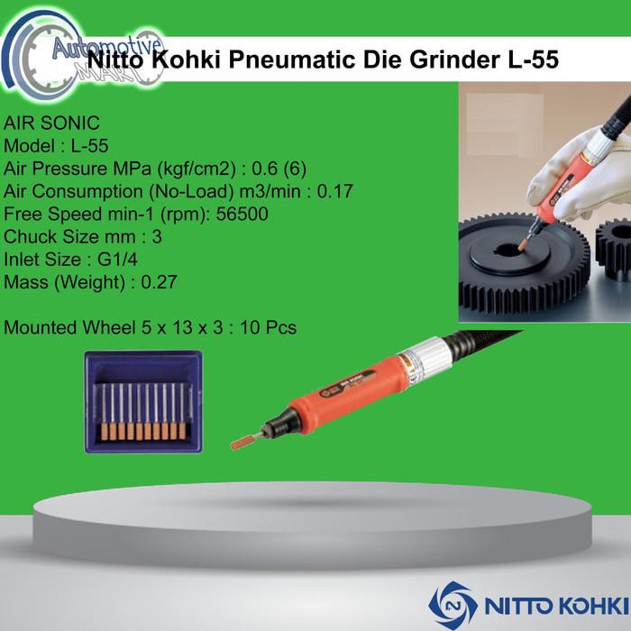 Jual Mesin Gerinda Angin Nitto Kohki Pneumatic Die Grinder L-55 Air ...
