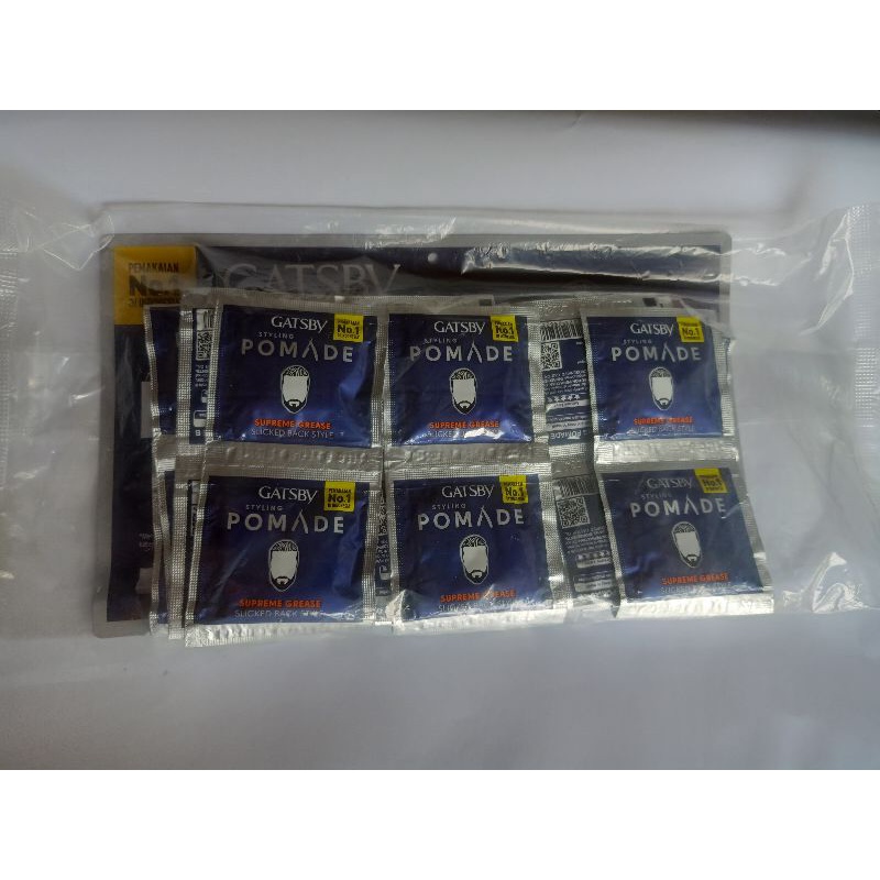 Jual GATSBY STYLING POMADE SACHET SUPREME GREASE (1pak=36pcs) | Shopee ...