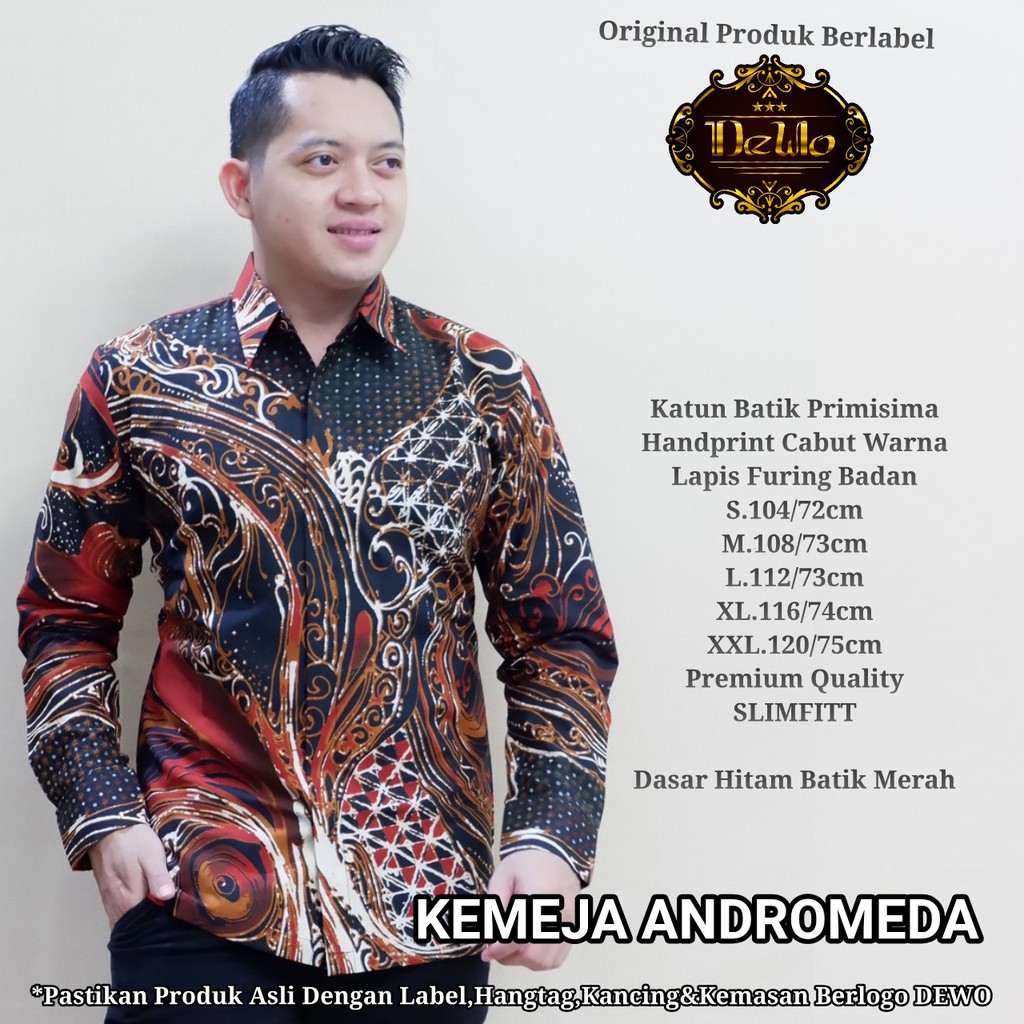 Jual ANDROMEDA DEWO KEMEJA BAJU BATIK PRIA SOLO LENGAN PANJANG PENDEK ...
