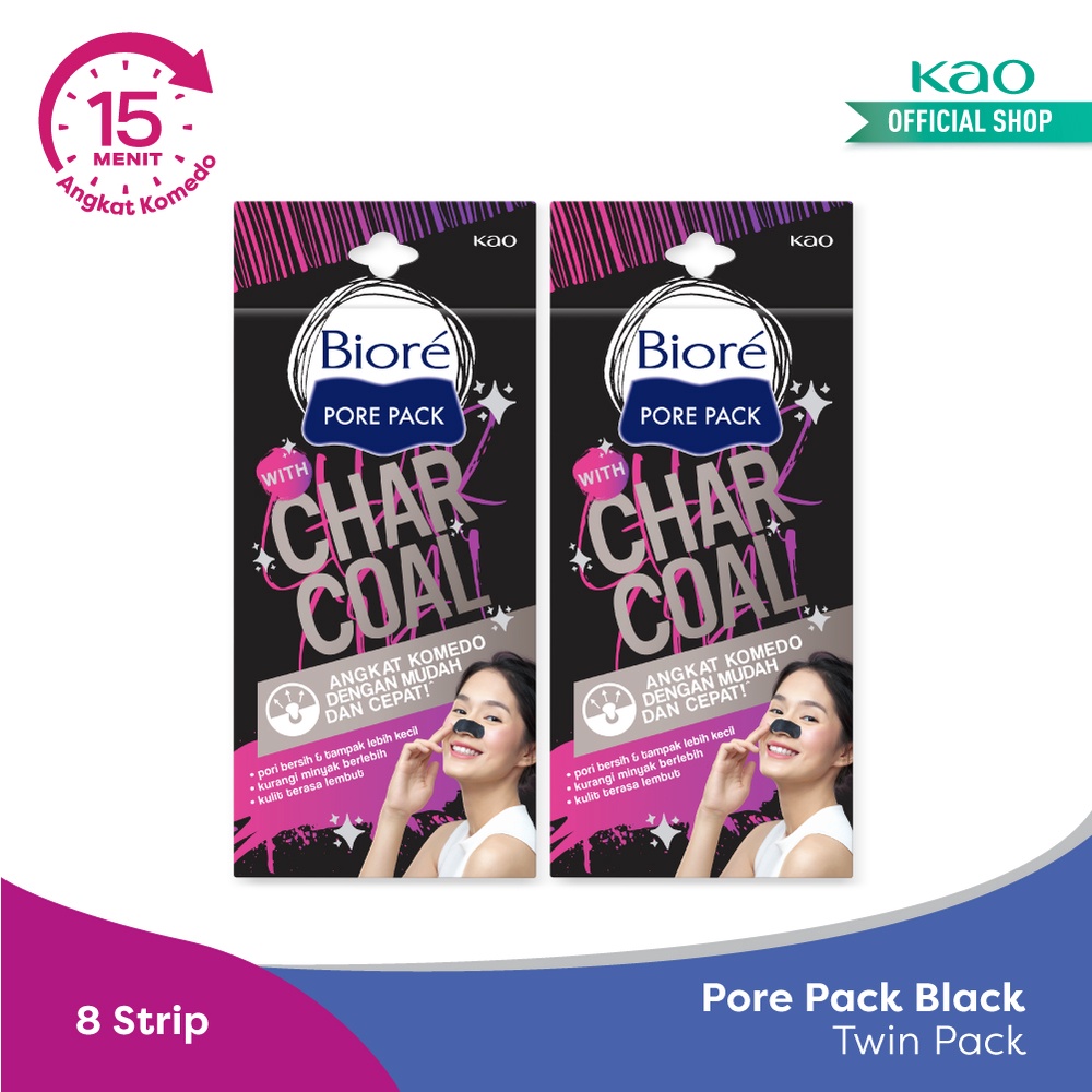 Jual Biore Pore Pack Charcoal 2 x 4 sheets | Shopee Indonesia
