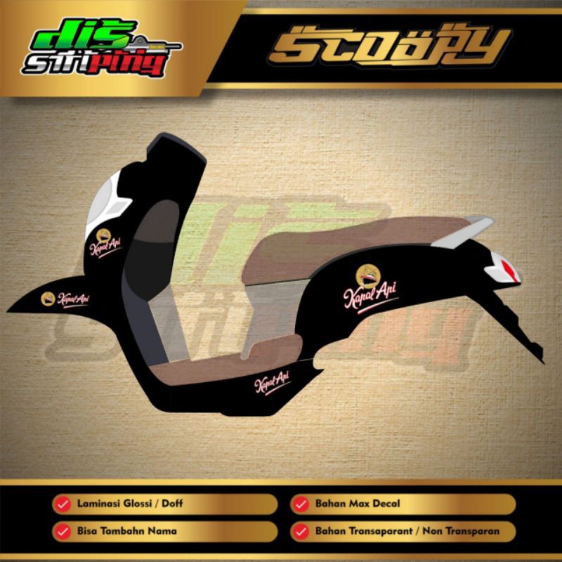 Jual striping stiker scoopy new 2018 transparan costum KAPAL API ...