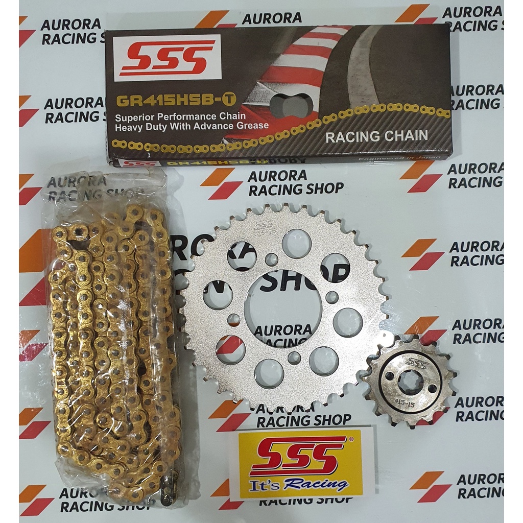 Jual GEAR SET SSS SUPRA X OLD / GRAND / LEGENDA & RANTAI SSS 415 HSBT GOLD | Shopee Indonesia