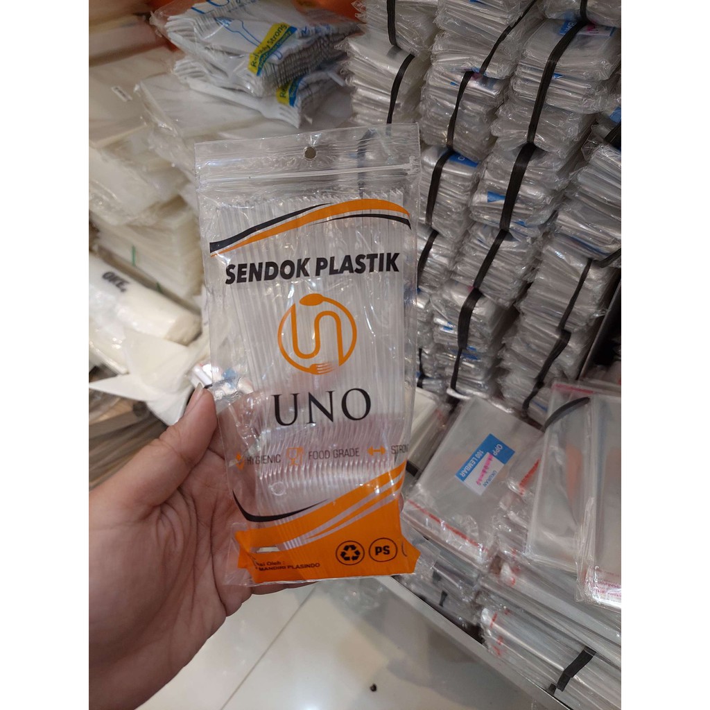 Jual Sendok Makan Plastik Bening - Uno isi 25pcs | Shopee Indonesia