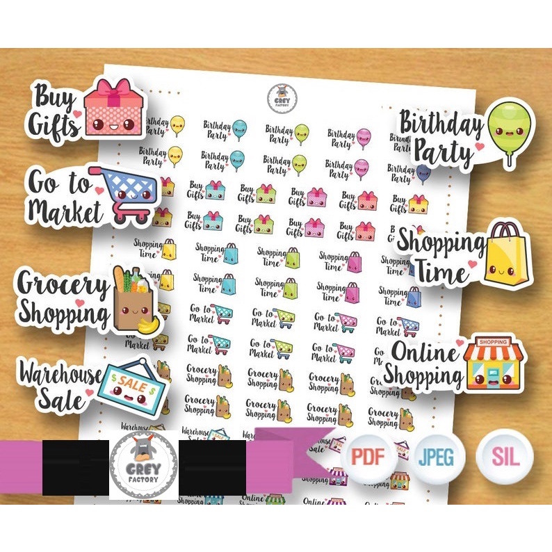 Jual Stiker Lucu Sticker Stickers Planner - Shopping | Shopee Indonesia
