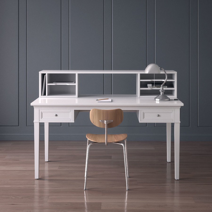 Jual Meja Kerja Putih Minimalis / Meja Kantor Putih/ Meja Tulis Laci ...
