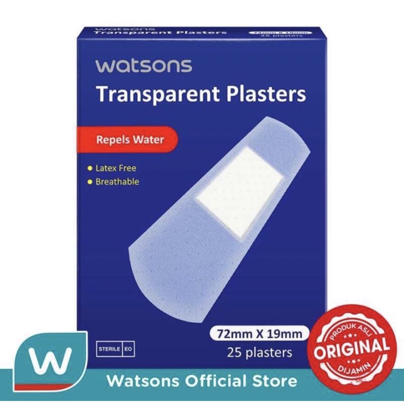 Jual Watsons transparent plasters 25’s plester bening / washproof 10’s ...