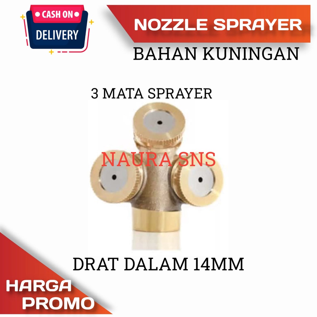 Jual SPRINKLER NOZZEL SPRAYER MISTING KEPALA 3 KUNINGAN SPUYER ALAT ...