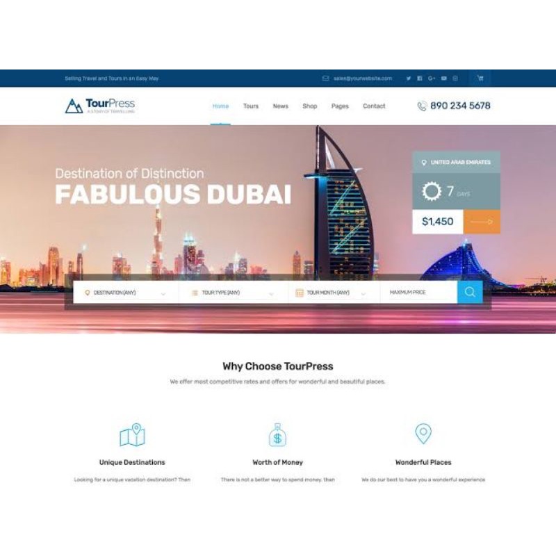 Jual TourPress Travel Booking WordPress Theme - GPL | Shopee Indonesia