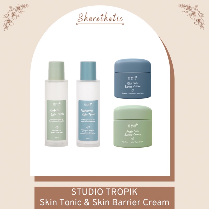 Jual Studio Tropik Herbitus, Probiome Skin Tonic & Rich, Fresh Skin Barrier Cream | Shopee Indonesia