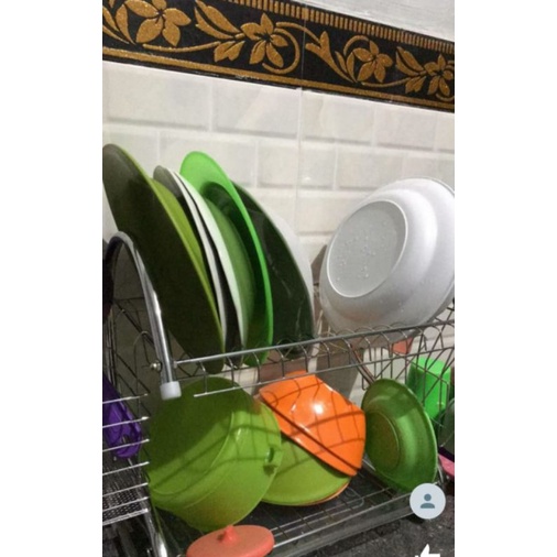 Jual Rak Piring Stainless Minimalis 2 Tingkat Besi 2 Layer Dish Drainer ...