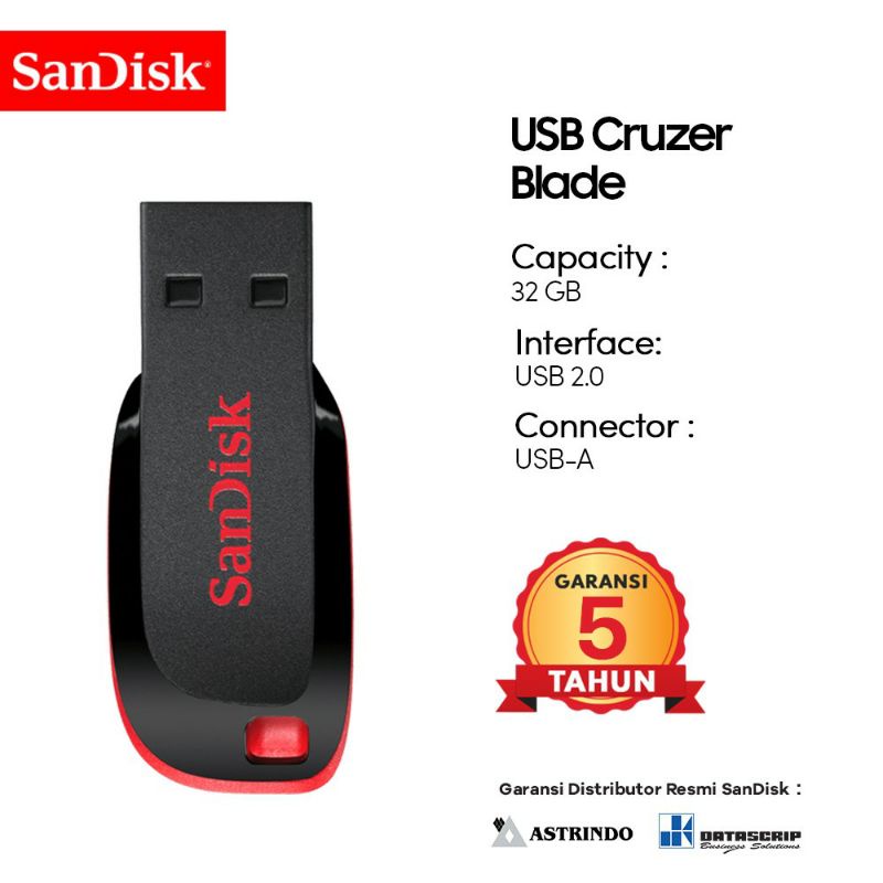 Jual Flashdisk SanDisk Cruzer Blade 32GB CZ50 | Shopee Indonesia