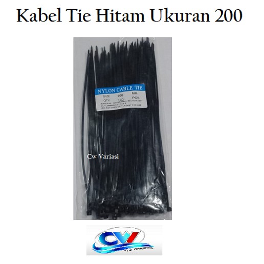 Jual Kabel Tie Hitam Ukuran 200 MM | Shopee Indonesia