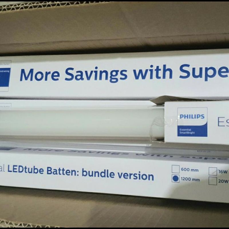Jual LAMPU PHILIPS ECOFIT TL T8 LED SET 16W/16 WATT RUMAH+LAMPU (BATTEN) 120CM BN015C | Shopee ...