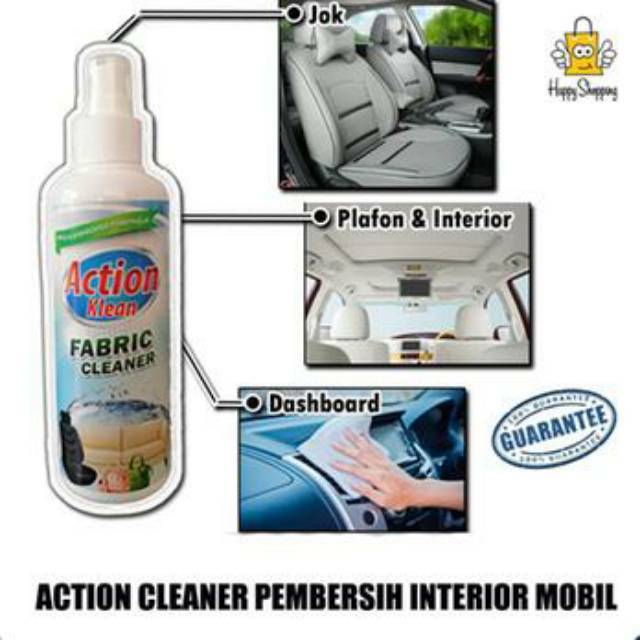 Jual spray Pembersih kulit ACTION CLEANER fabric tas, jok, plafon mobil ...