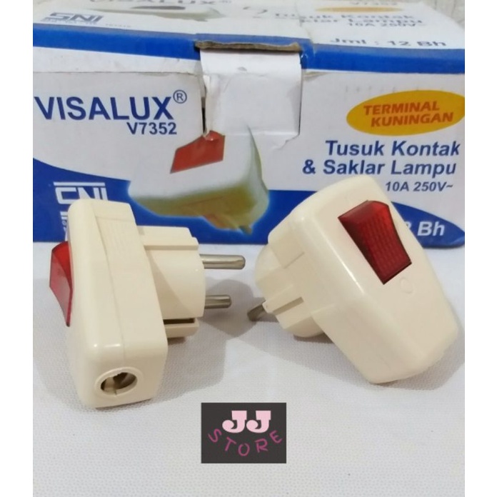Jual Cok Saklar Lampu / Tusuk Kontak + Saklar Lampu VISALUX Terminal Kuningan BAGUS | Shopee ...