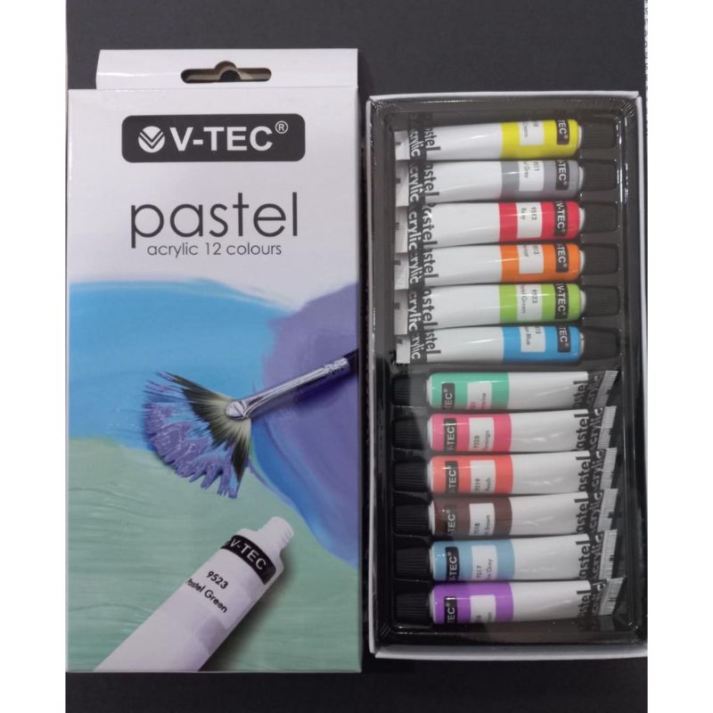 Jual Acrylic vtec pastel Color 12 x 6ml | Shopee Indonesia