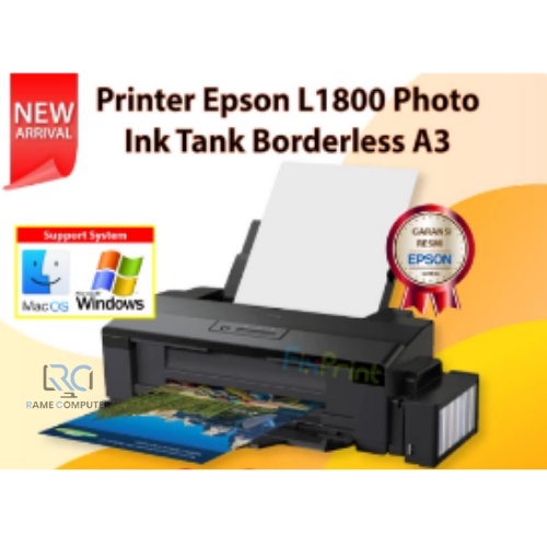 Jual EPSON L1800 A3+ PHOTO PRINTER INK TANK NEW ORIGINAL GARANSI RESMI ...