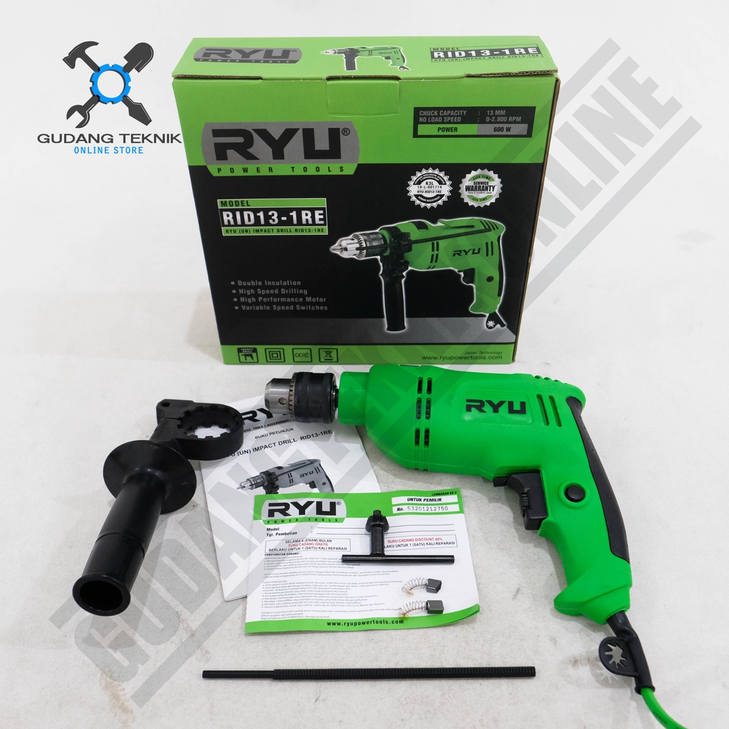 Jual Mesin Bor RYU 13mm / Bor Beton Impact Drill 13 Mm RYU RID 13 1 RE ...