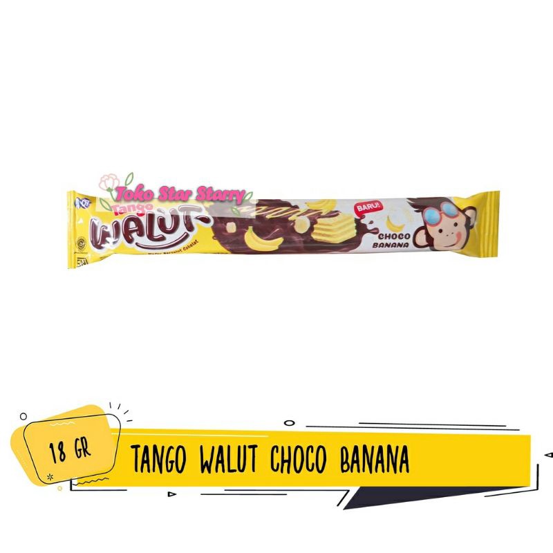 Jual [Per Pcs] TANGO WALUT Wafer Pisang Salut Coklat Choco Banana 18 gr ...