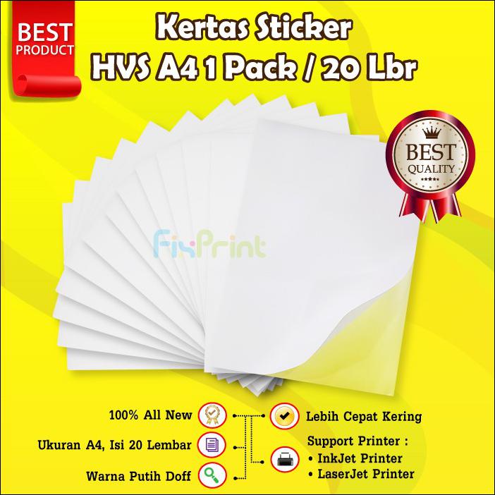 Jual Kertas Stiker Hvs A4 Sticker Label Paper Hvs A4 Doff Matte ...