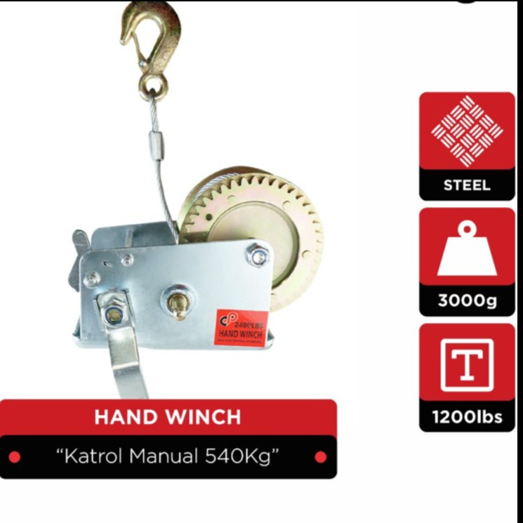 Jual HAND WICH 1200 Lbs Katrol Manual 600 kg Kerekan Sling | Shopee ...