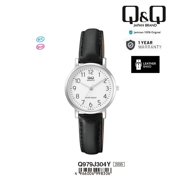 Jual Q&Q QNQ QQ Q979 Q979J Q979J304Y ORIGINAL ANALOG WATCH JAM TANGAN WANITA TALI KULIT | Shopee ...