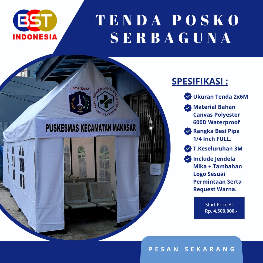 Jual TENDA POSKO TENDA SERBAGUNA UKURAN 2X6M TENDA MEDIS EVAKUASI ...