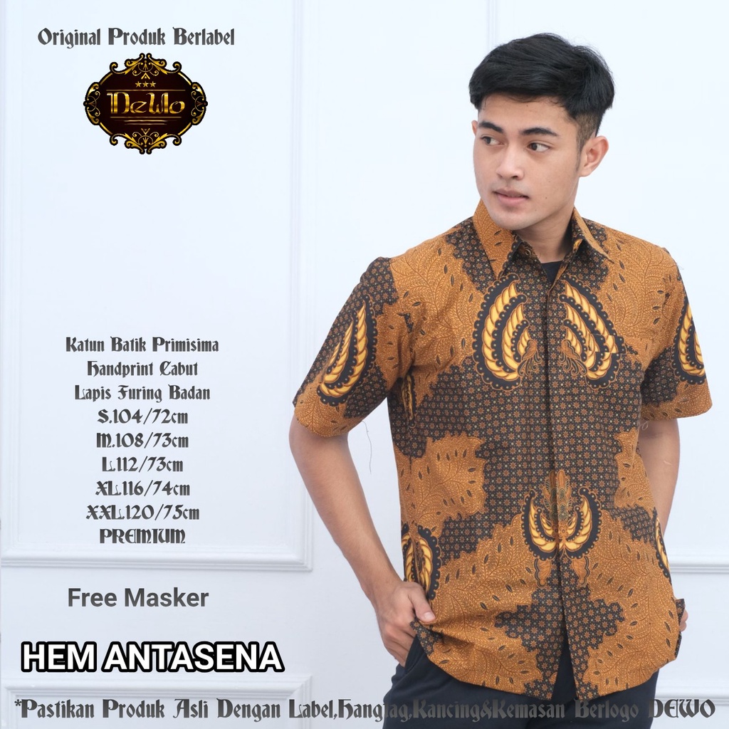 Jual ANTASENA DEWO KEMEJA BAJU BATIK PRIA SOLO LENGAN PENDEK PANJANG ...