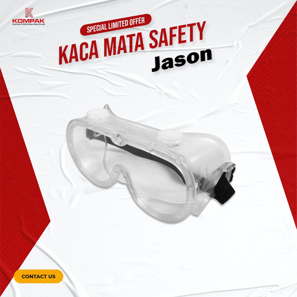 Jual Safety Googles Kacamata Putih Safety Jason 383-074 | Shopee Indonesia
