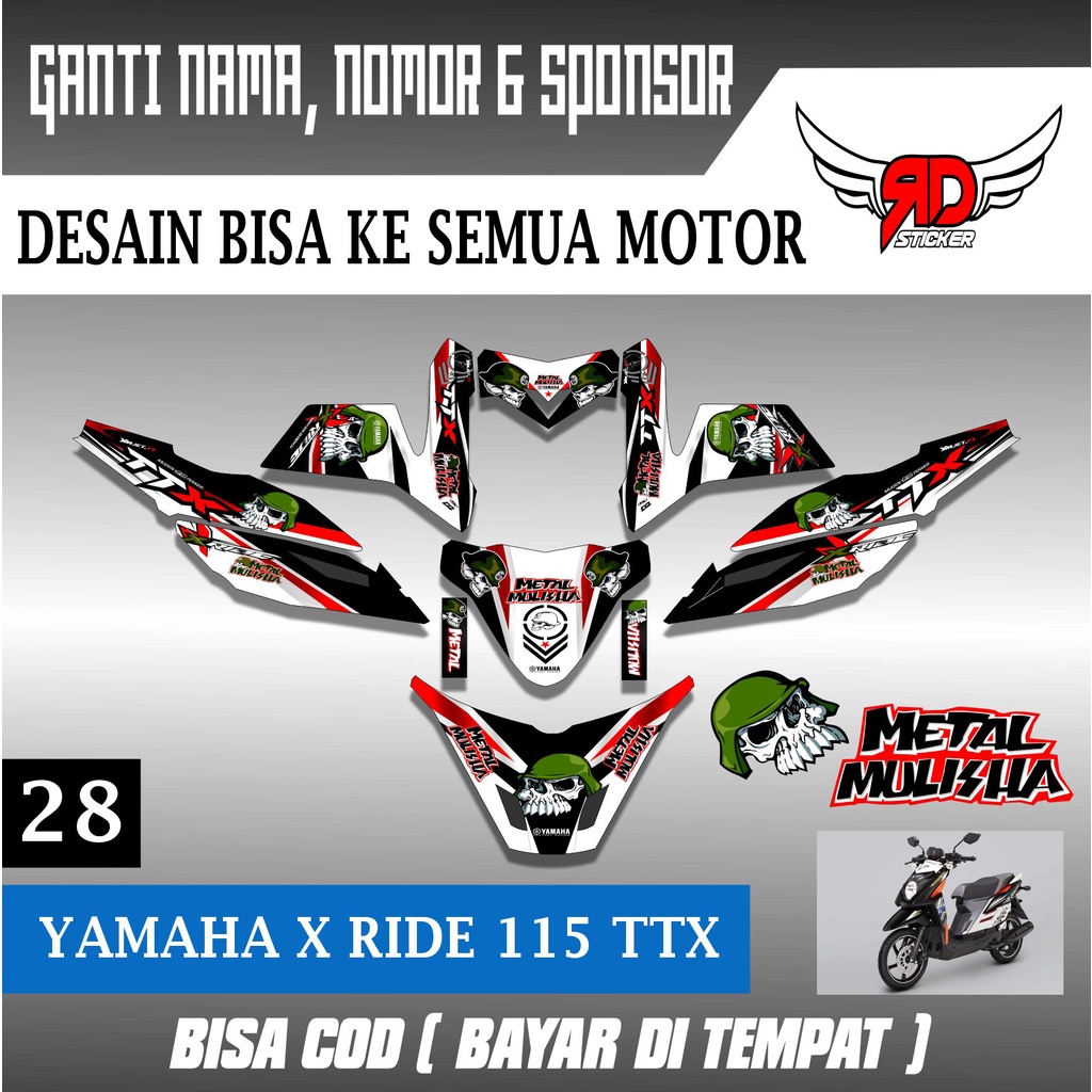 Jual 28 STRIPING STICKER DECAL YAMAHA X RIDE 115 METAL MULISHA RACING ...