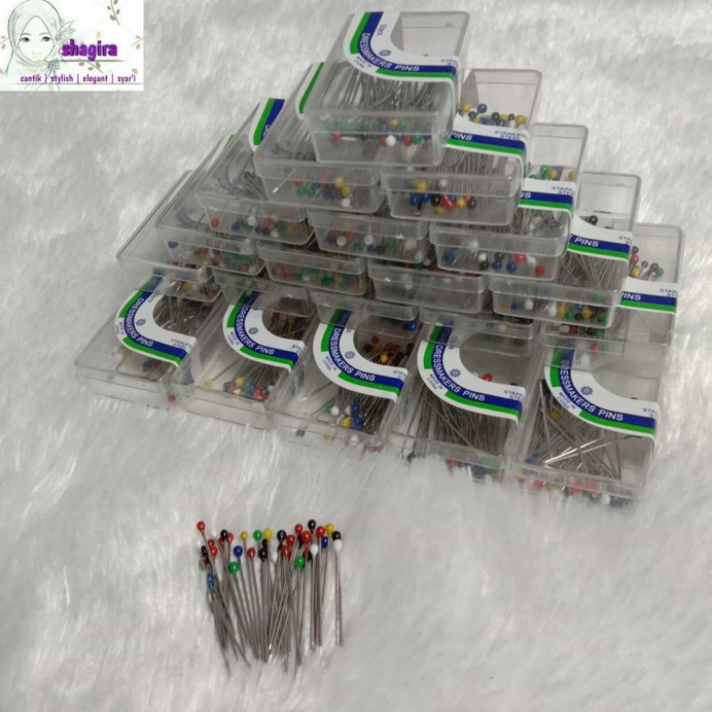 Jual jarum pentul mini anti karat premium stainless 1 box pentul hijab ...