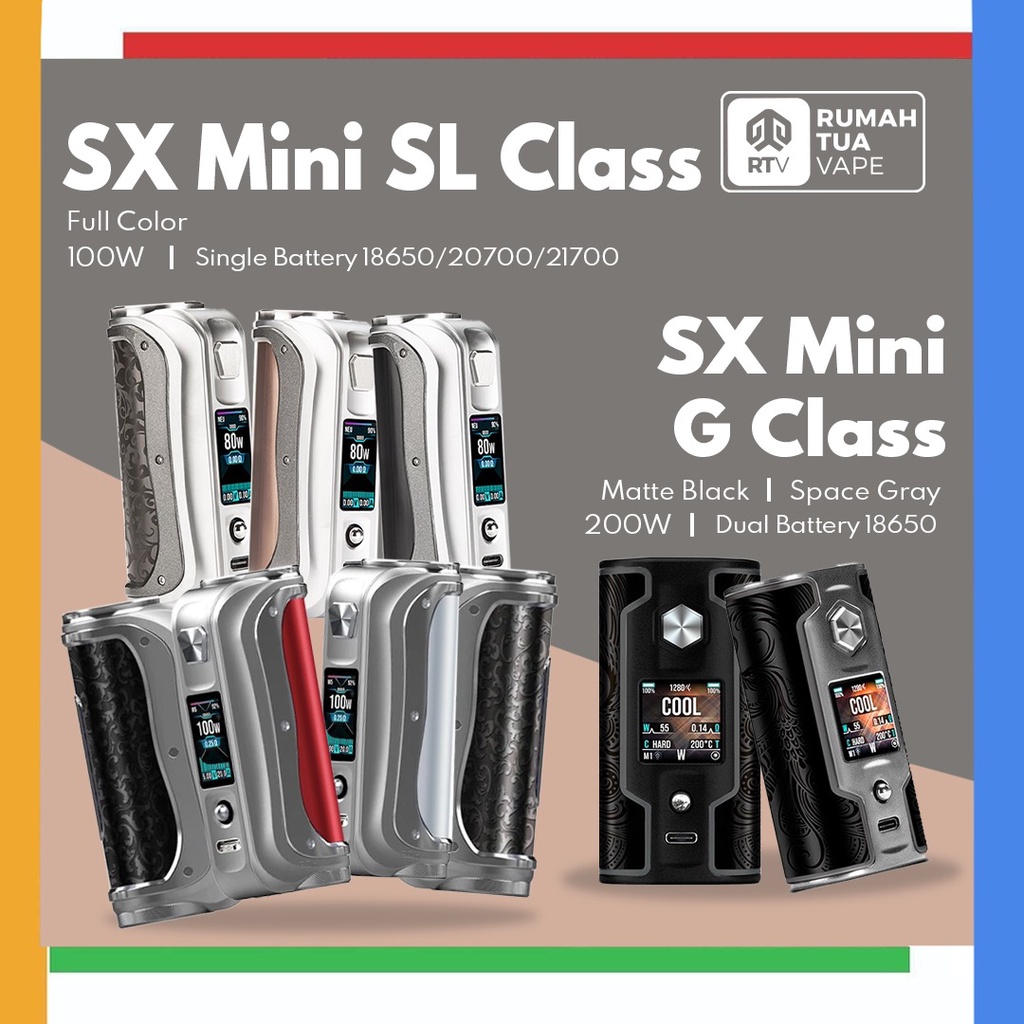 Jual SX MINI SL CLASS 100W SINGLE BATTERY 18650/20700/217000 MOD / SX ...