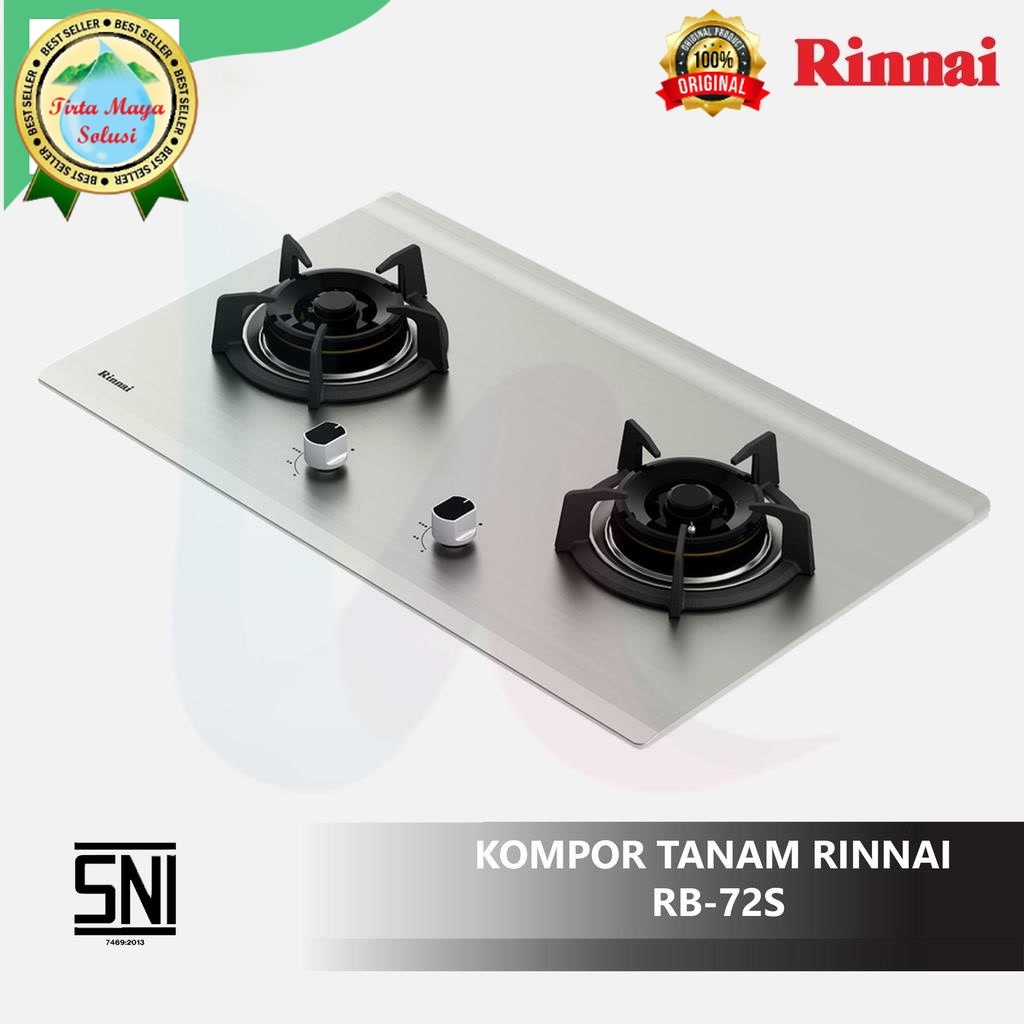 Jual Built-in Gas Hob Rinnai Kompor Gas Tanam 2 Tungku Rinnai RB 72 S | Shopee Indonesia