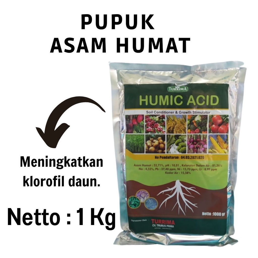 Jual Pupuk Humic Acid- Asam Humat 1 kg Terbaik Untuk Padi, Pembenah Tanah Organik NAVACID ...