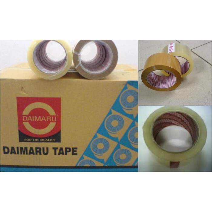Jual LAKBAN DAIMARU 90 YARD 2 INCH ISOLASI SELOTIP BENING / COKLAT OPP TAPE | Shopee Indonesia
