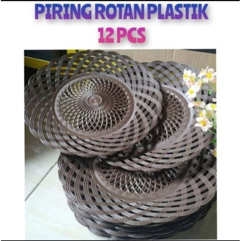 Jual PIRING ROTAN PLASTIK ISI 12 PCS | Shopee Indonesia